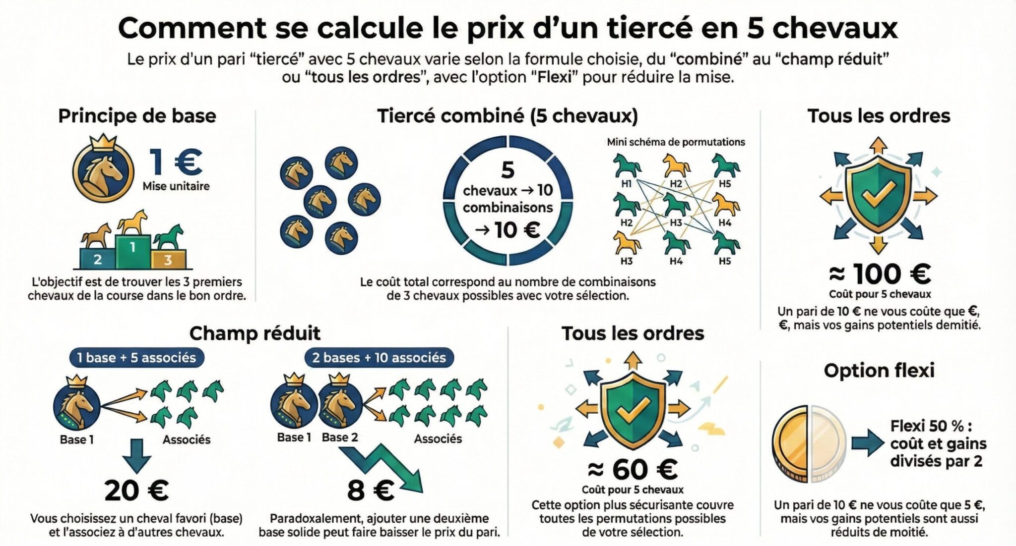 Tiercé en 5 Chevaux 🏇Combien ça Coûte ? + CALCULATEUR 2025